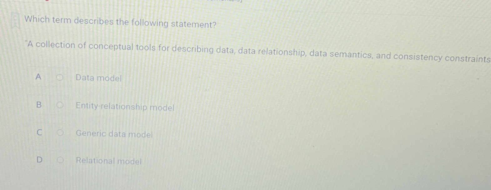 Solved Which term describes the following statement?"A | Chegg.com