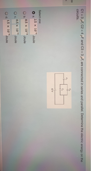 Solved determine the electric energy on the circuit C1= 3 | Chegg.com
