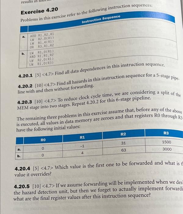 Solved results in Exercise 4.20 Problems in this exercise | Chegg.com