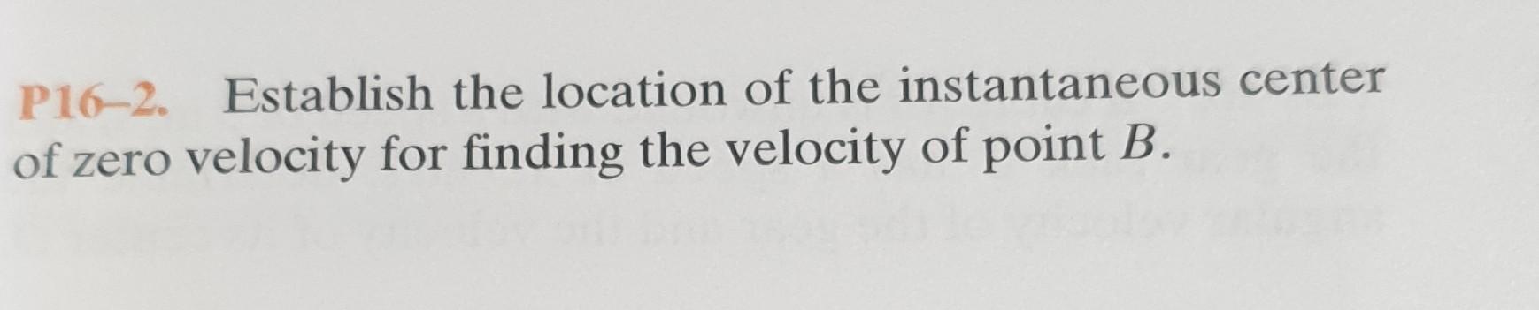 Solved P16-2. Establish the location of the instantaneous | Chegg.com
