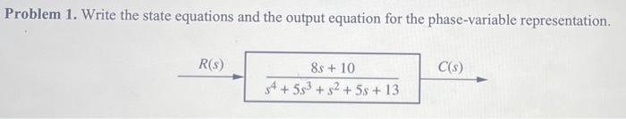 Solved Problem 1. Write the state equations and the output | Chegg.com