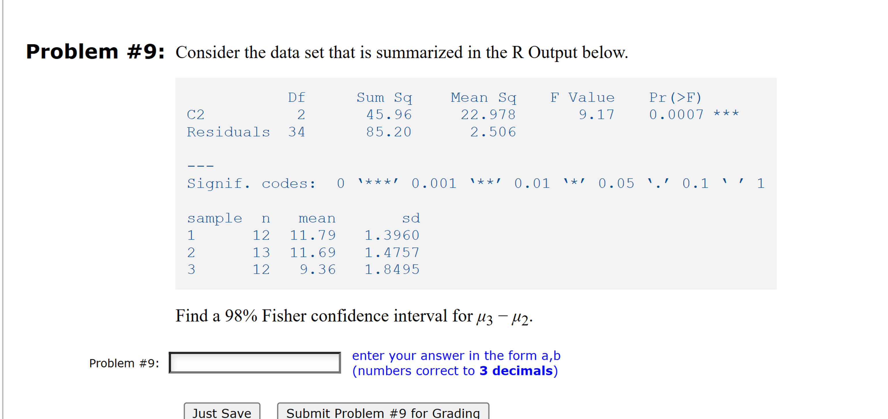 Solved Problem # 9: Consider the data set that is summarized | Chegg.com