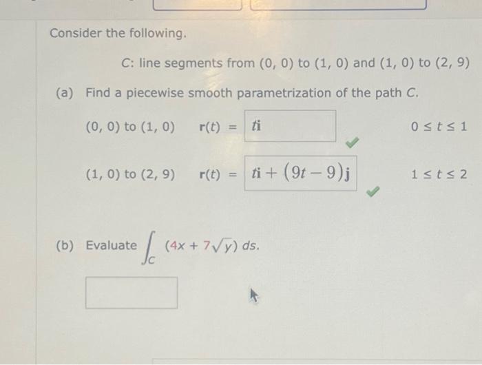 Solved Consider the following. C : line segments from (0,0) | Chegg.com