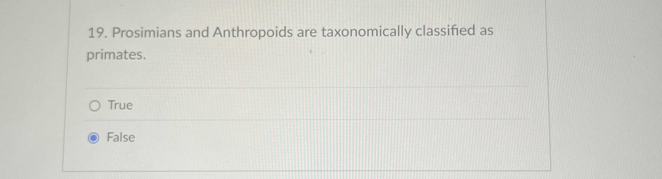 Solved Prosimians and Anthropoids are taxonomically | Chegg.com