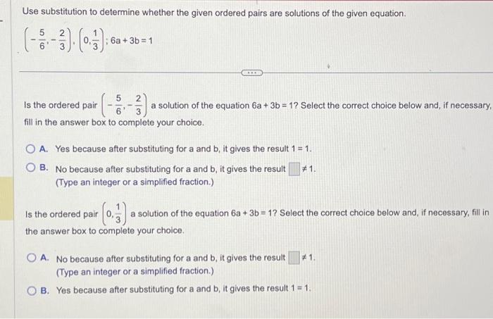 Solved Use substitution to determine whether the given | Chegg.com
