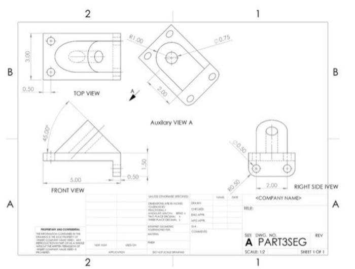 Solved Can you draw the top, front, right and sectional | Chegg.com