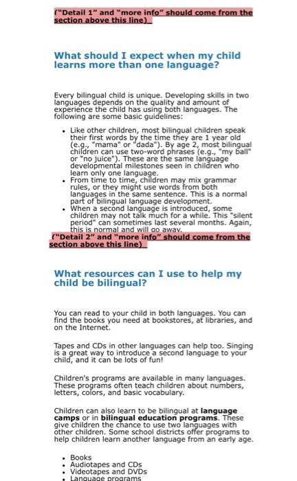 Learning Two Languages By: American | Chegg.com