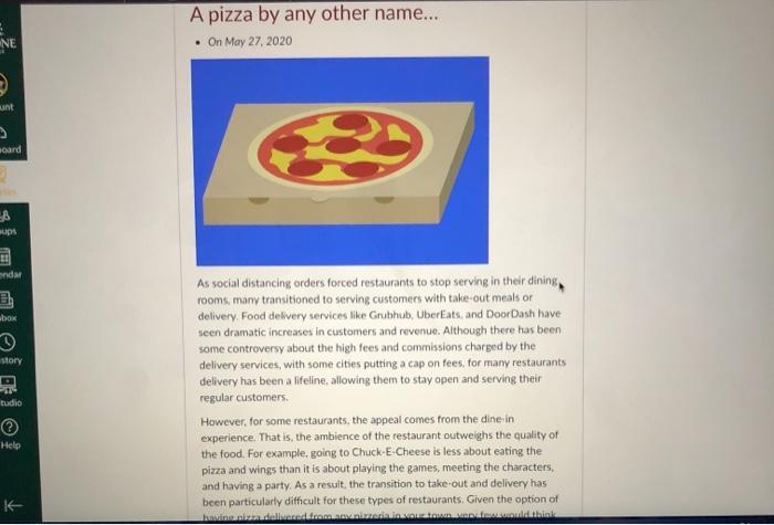 Solved A pizza by any other name... On May 27, 2020 NE unt | Chegg.com