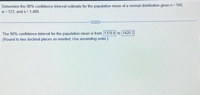 Solved Determine the 90% confidence interval estimate for | Chegg.com