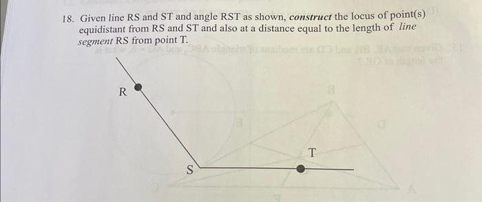 18. Given line RS and ST and angle RST as shown, | Chegg.com
