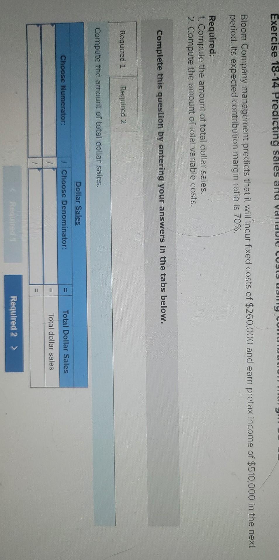 Solved Exercise 18-14 Predicting sales and validdle LU umy | Chegg.com