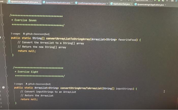 Solved * Exercise Seven 3 usages I github-dassroom[bot] | Chegg.com