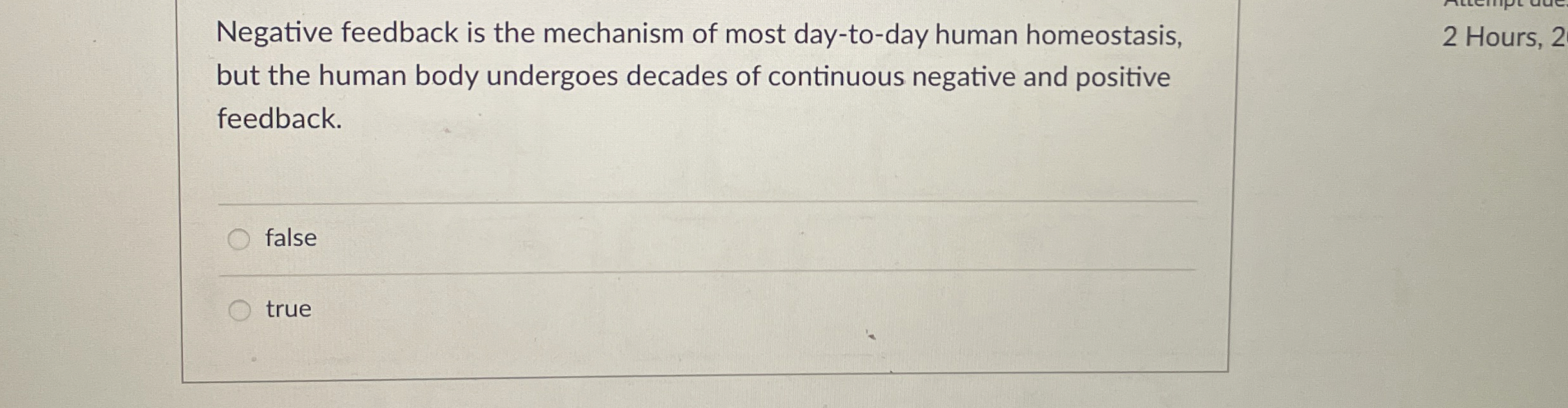 Solved Negative feedback is the mechanism of most day-to-day | Chegg.com