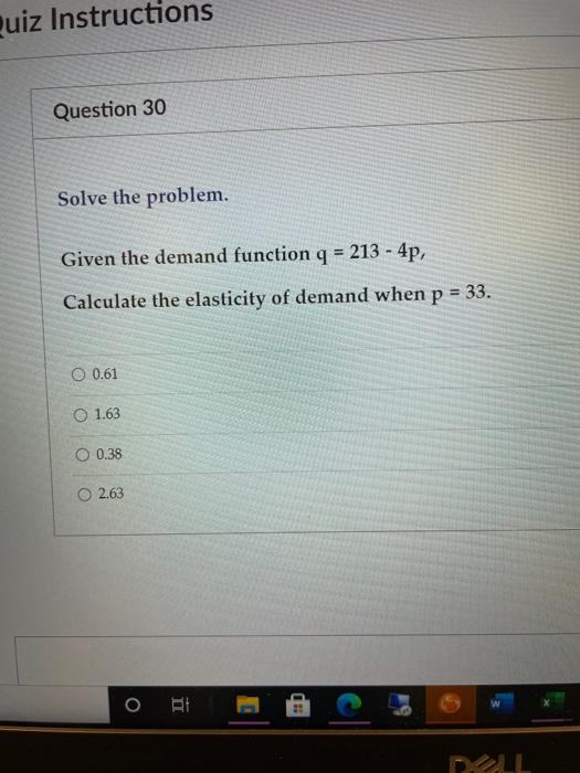 Solved Quiz Instructions Question 30 Solve the problem. | Chegg.com