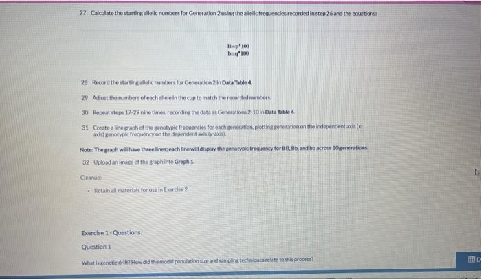 Exercise 2 Modeling Natural Selection only weiert | Chegg.com