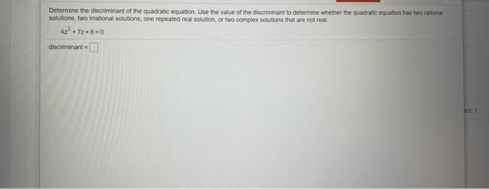 Solved Skill Builder Question Help Evaluate the discriminant | Chegg.com