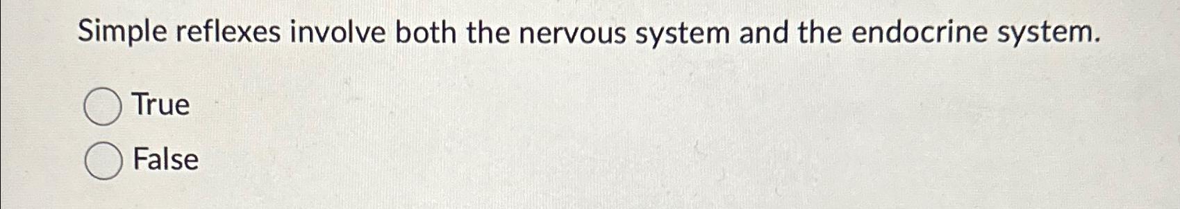 Solved Simple reflexes involve both the nervous system and | Chegg.com