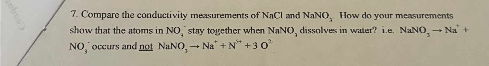 Solved Compare the conductivity measurements of NaCl and | Chegg.com