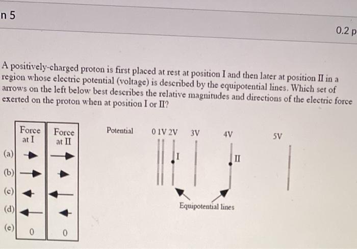 Solved n 5 0.2 p A positively-charged proton is first placed | Chegg.com