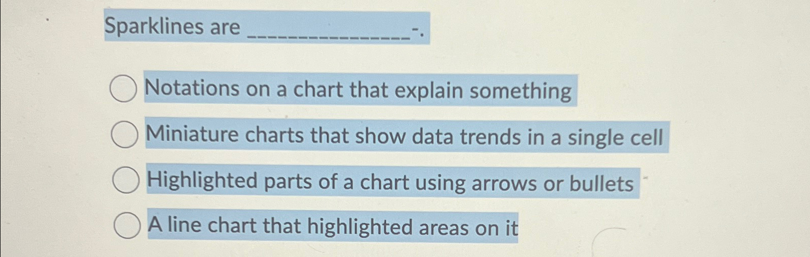 Solved Sparklines are q,Notations on a chart that explain | Chegg.com