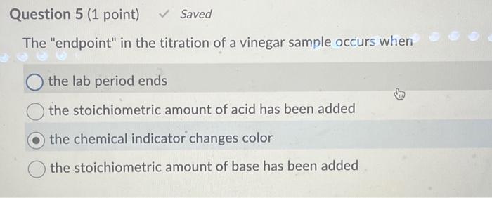Solved The "equivalence point" in the vinegar titration | Chegg.com