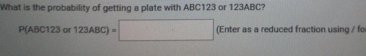 Solved A license plate has six characters. Two characters | Chegg.com