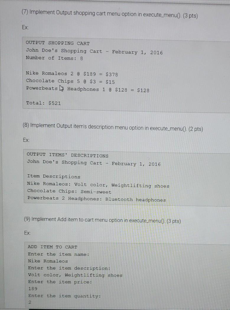 Solved 7.26 LAB*: Program: Online shopping cart (Part 2) | Chegg.com