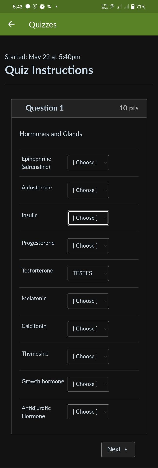 Solved ← Quizzes Started: May 22 at 5:40pm Quiz Instructions | Chegg.com