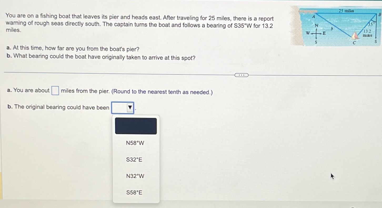 Solved You are on a fishing boat that leaves its pier and | Chegg.com