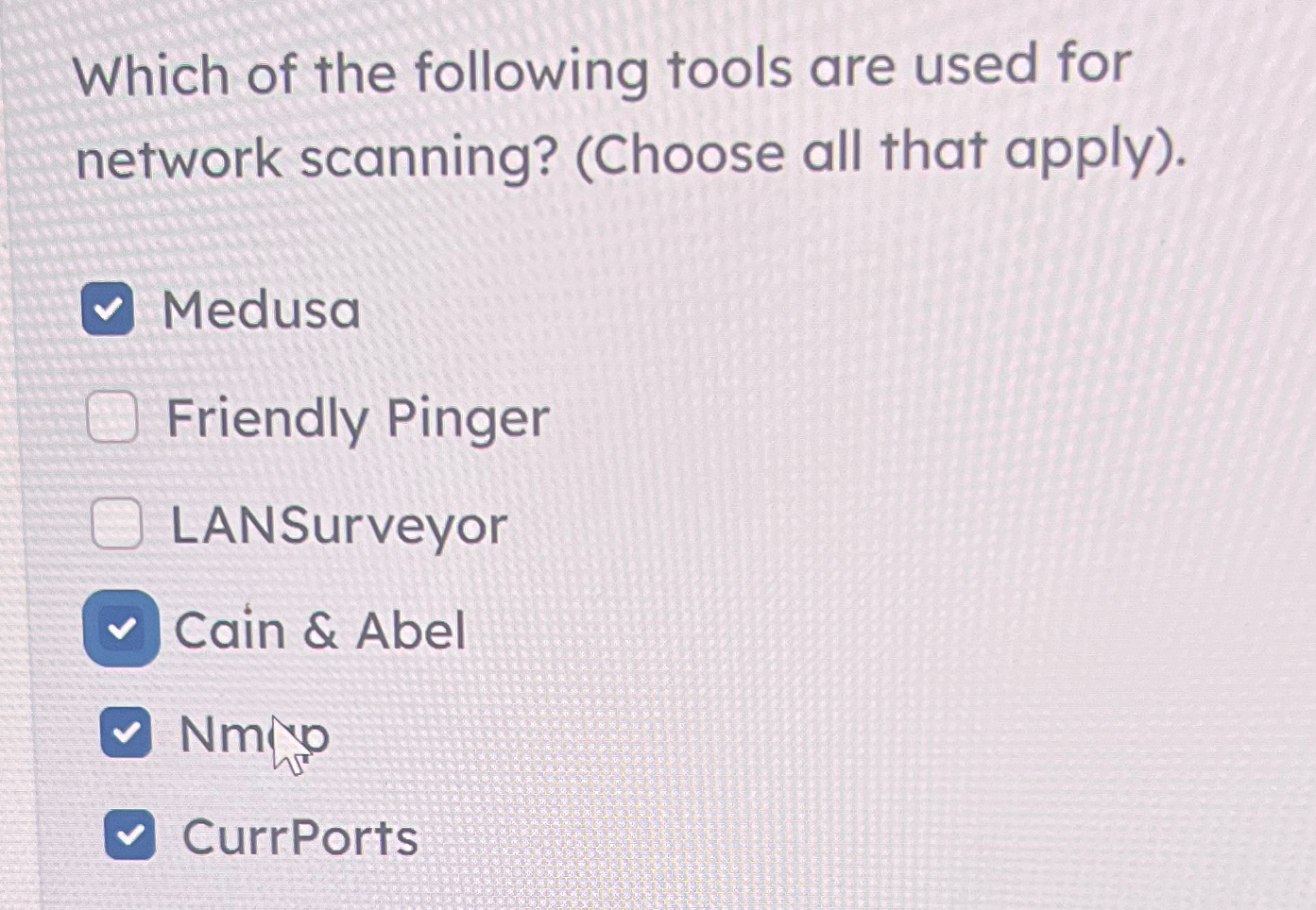 Solved Which of the following tools are used for network | Chegg.com