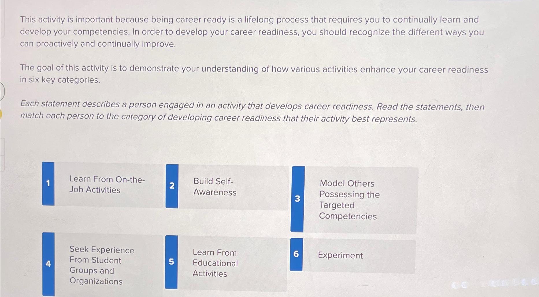 Solved This activity is important because being career ready | Chegg.com