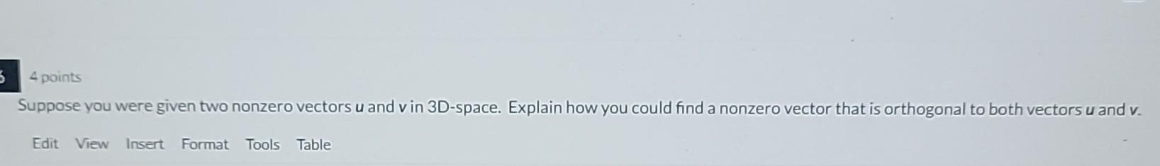 Solved 4 points Suppose you were given two nonzero vectors u | Chegg.com