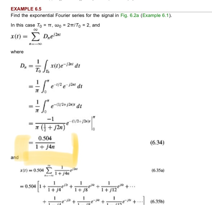 Solved EXAMPLE 6.5 Find the exponential Fourier series for | Chegg.com
