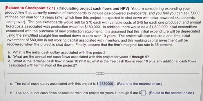 Solved (Related to Checkpoint 12.1) (Calculating operating | Chegg.com