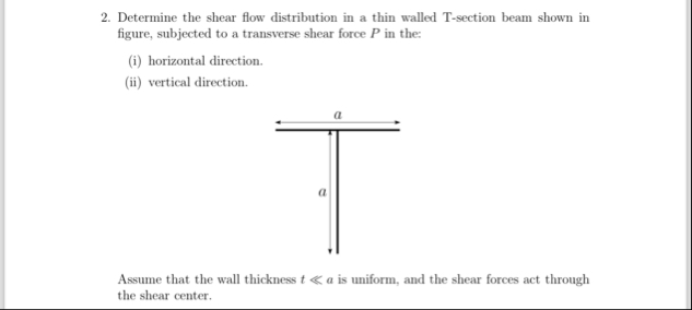 [Solved]: Determine the shear flow distribution in a thin