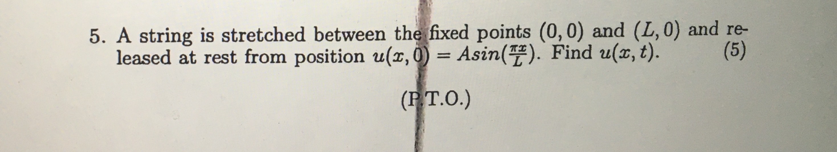 Solved A string is stretched between the fixed points (0,0) | Chegg.com