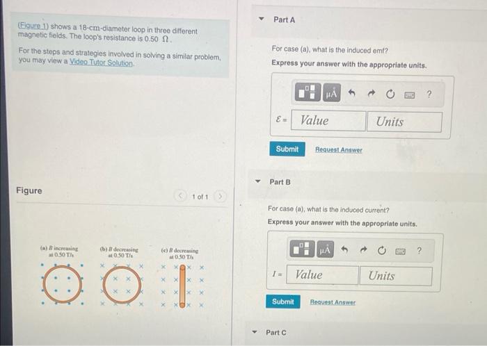 Solved Part A (Fiqure 1) shows a 18-cm-diameter loop in | Chegg.com