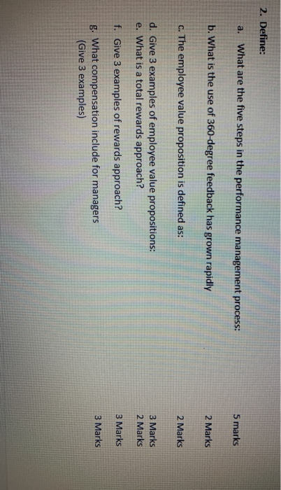 Solved 2 Define A What Are The Five Steps In The Chegg