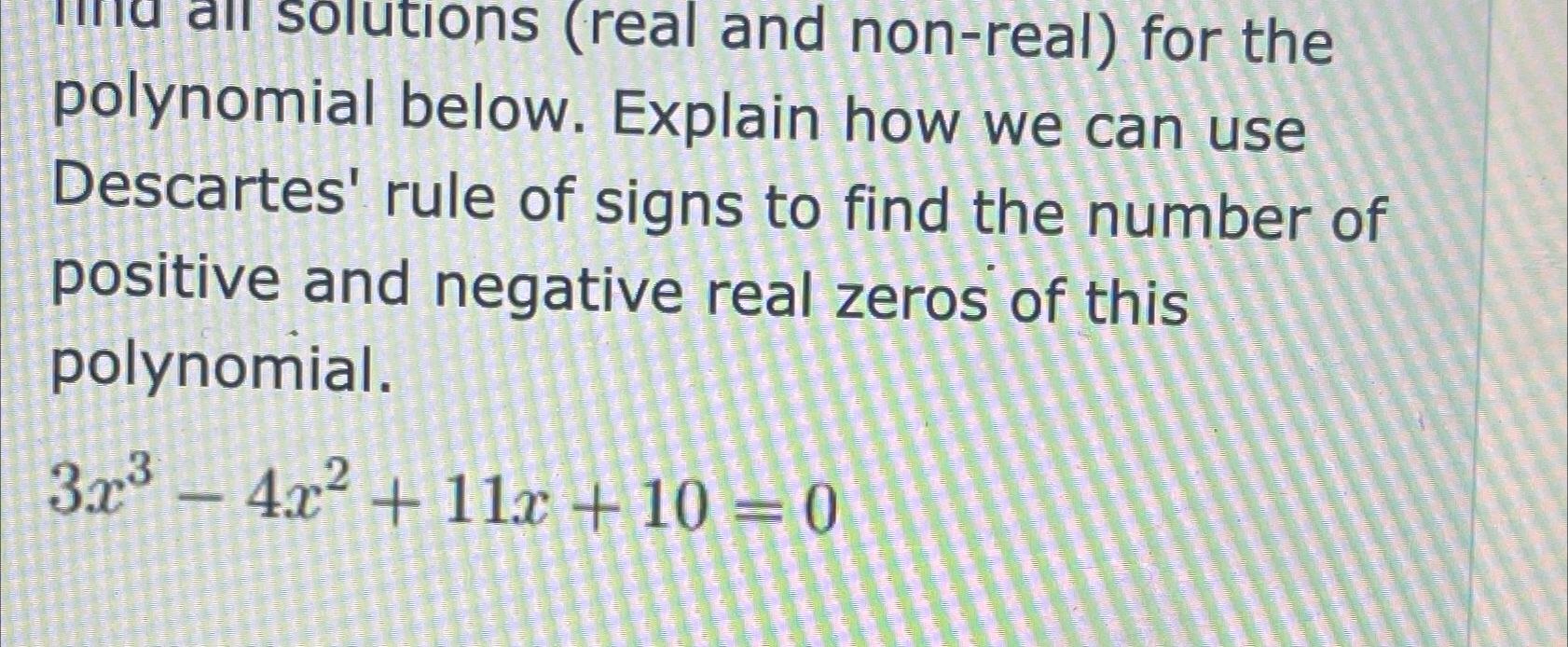 Solved Init Anl Solutions (real And Non-real) ﻿for The 