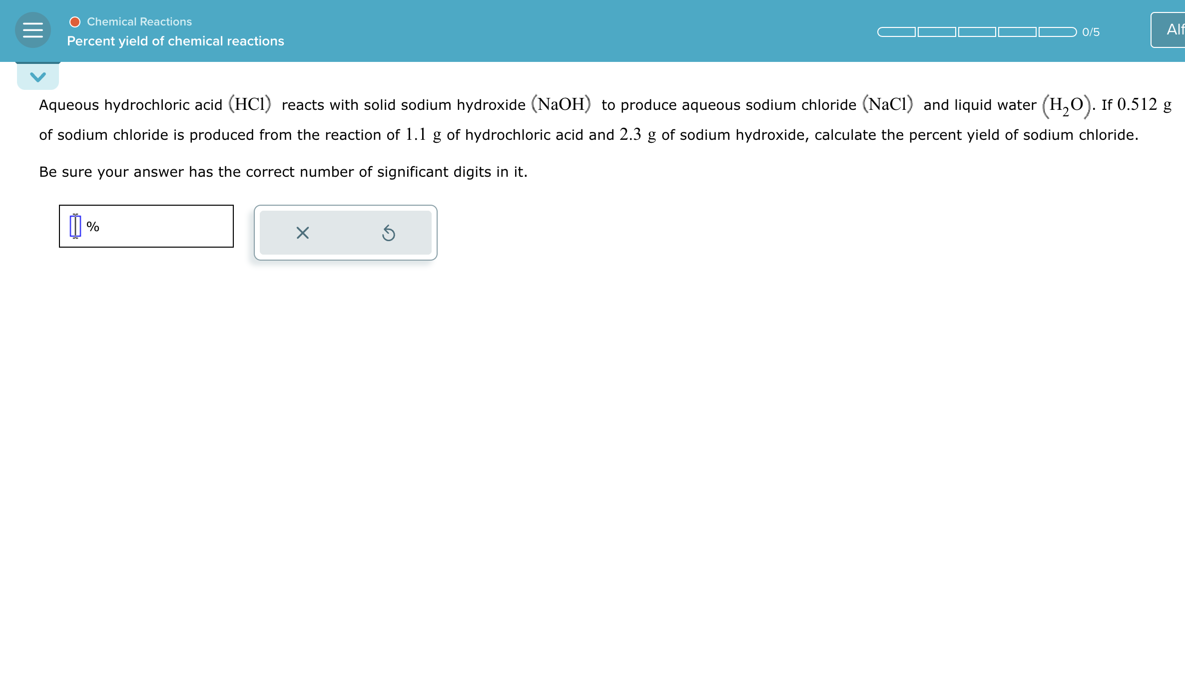 Solved Aqueous hydrochloric acid (HCl) ﻿reacts with solid | Chegg.com