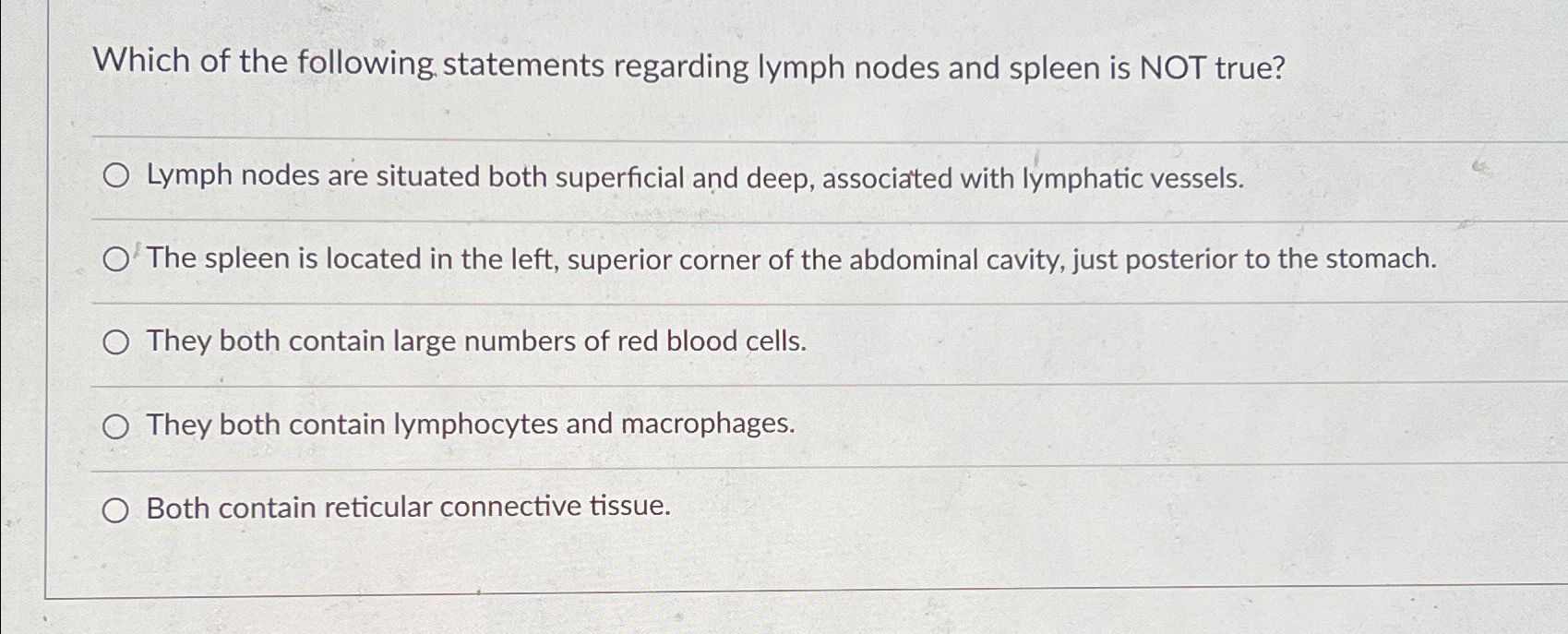 Solved Which of the following statements regarding lymph | Chegg.com