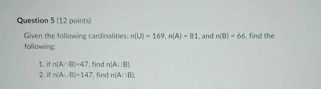 Solved Question 5 (12 ﻿points)Given the following | Chegg.com