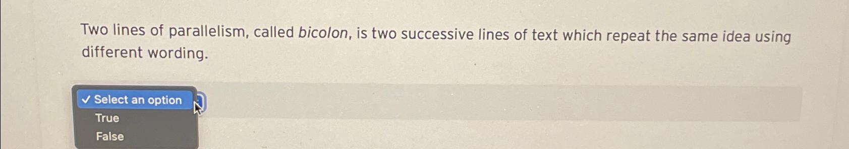 Solved Two lines of parallelism, called bicolon, is two | Chegg.com