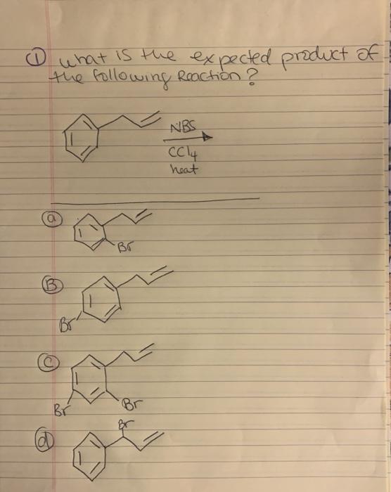 Solved what is the expected product of the following | Chegg.com