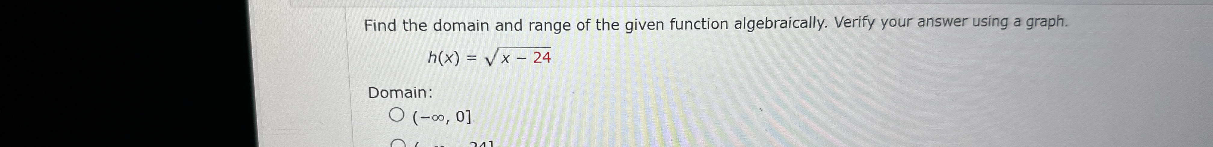 Solved Find the domain and range of the given function | Chegg.com