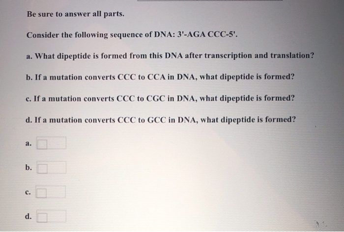 Solved Be sure to answer all parts. Consider the following | Chegg.com