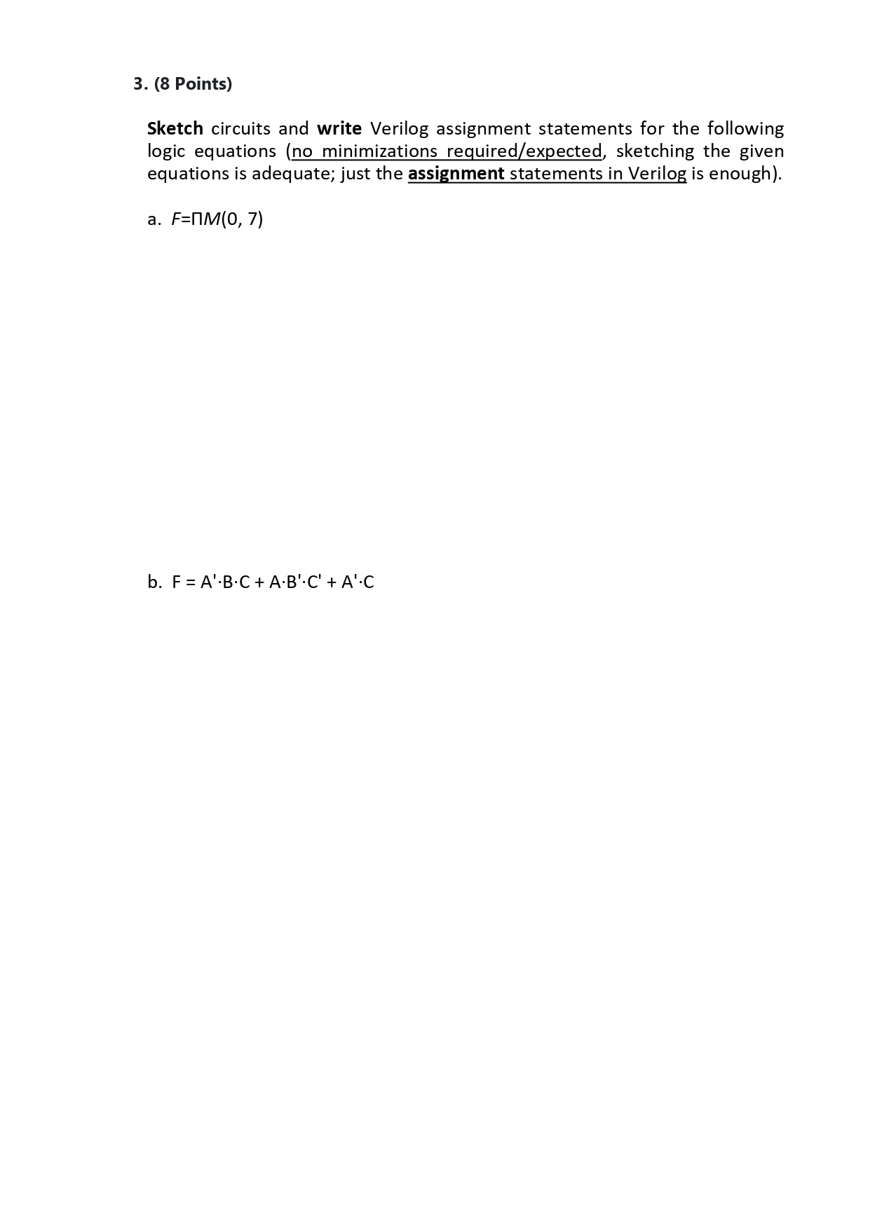 Solved (8 Points)Sketch circuits and write Verilog | Chegg.com Solved (8 Points)Sketch circuits and write Verilog | Chegg.com