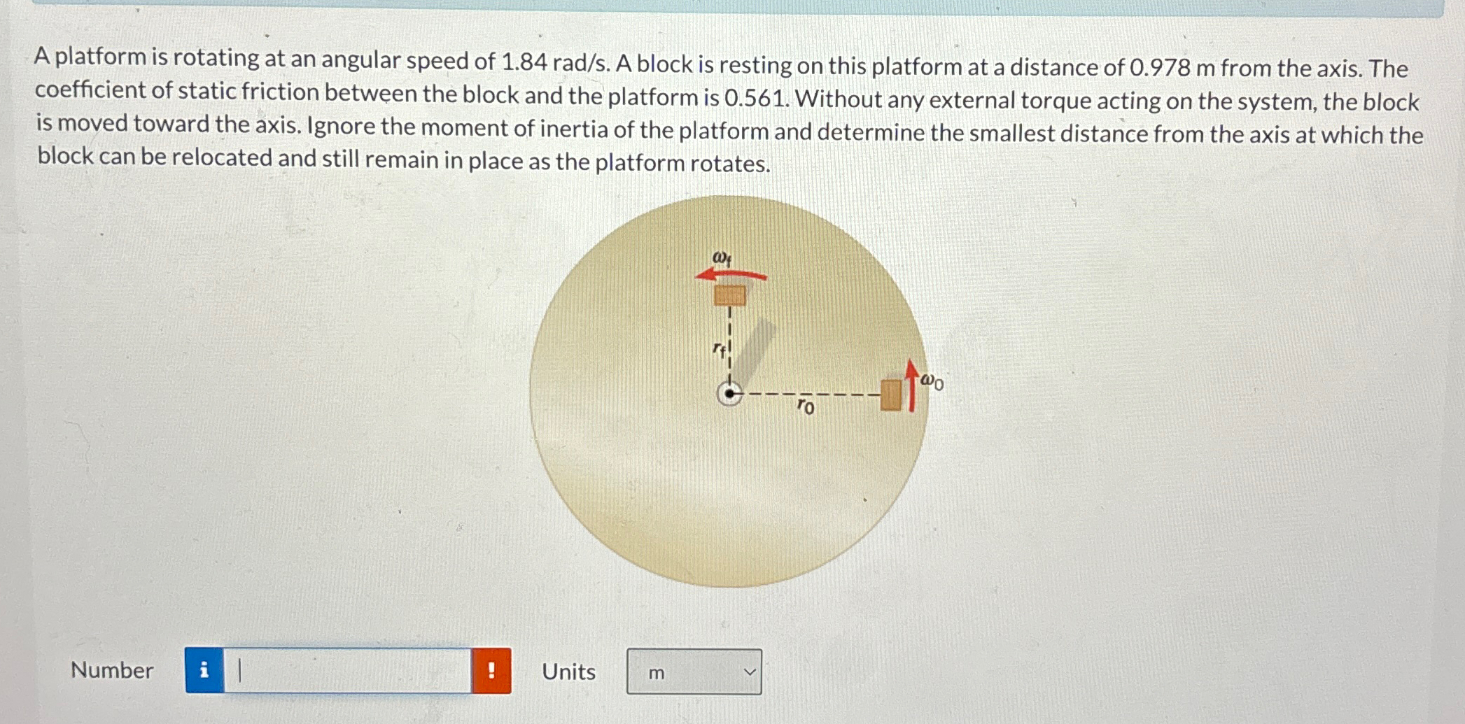Solved A platform is rotating at an angular speed of | Chegg.com