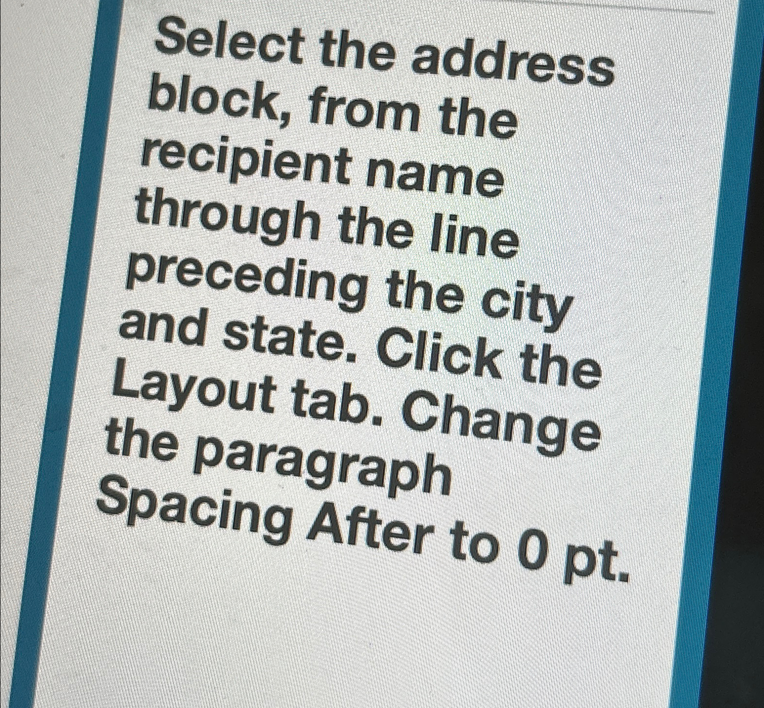 Solved Select the address block, from the recipient name | Chegg.com