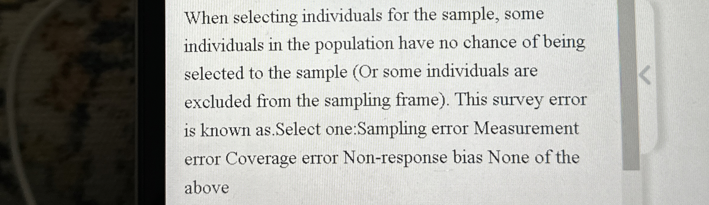 Solved When selecting individuals for the sample, some | Chegg.com